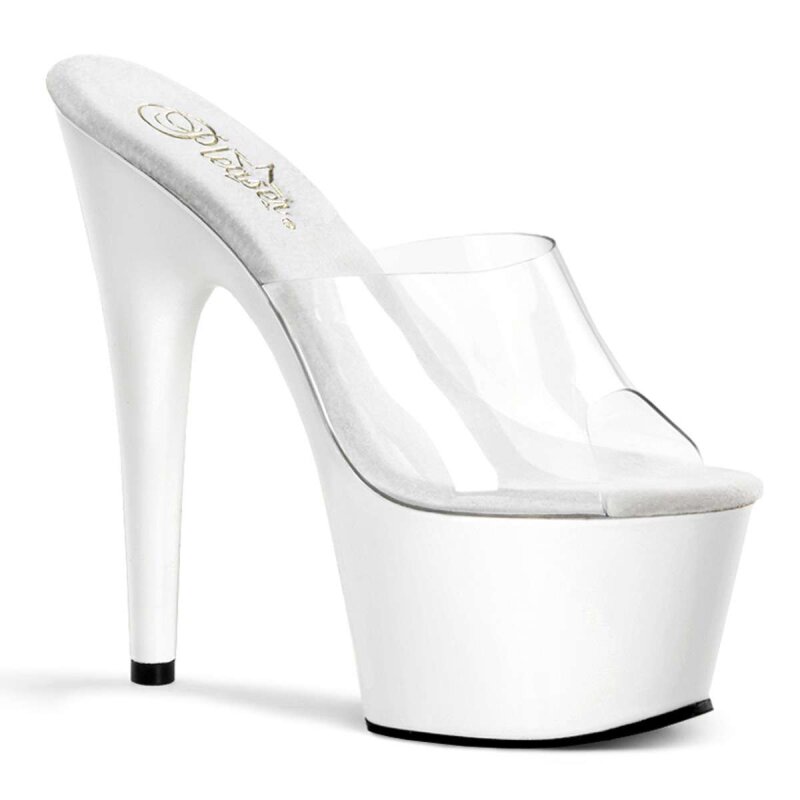 Pleaser Pantolette ADORE-701 Transparent Weiß