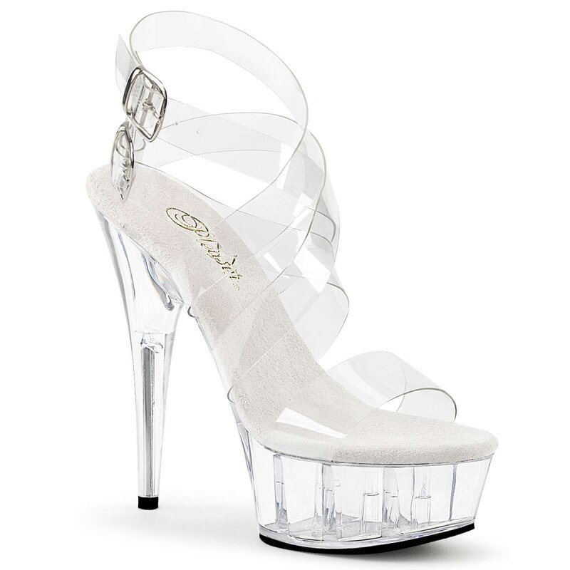 Pleaser Sandalette DELIGHT-635 Transparent Silber