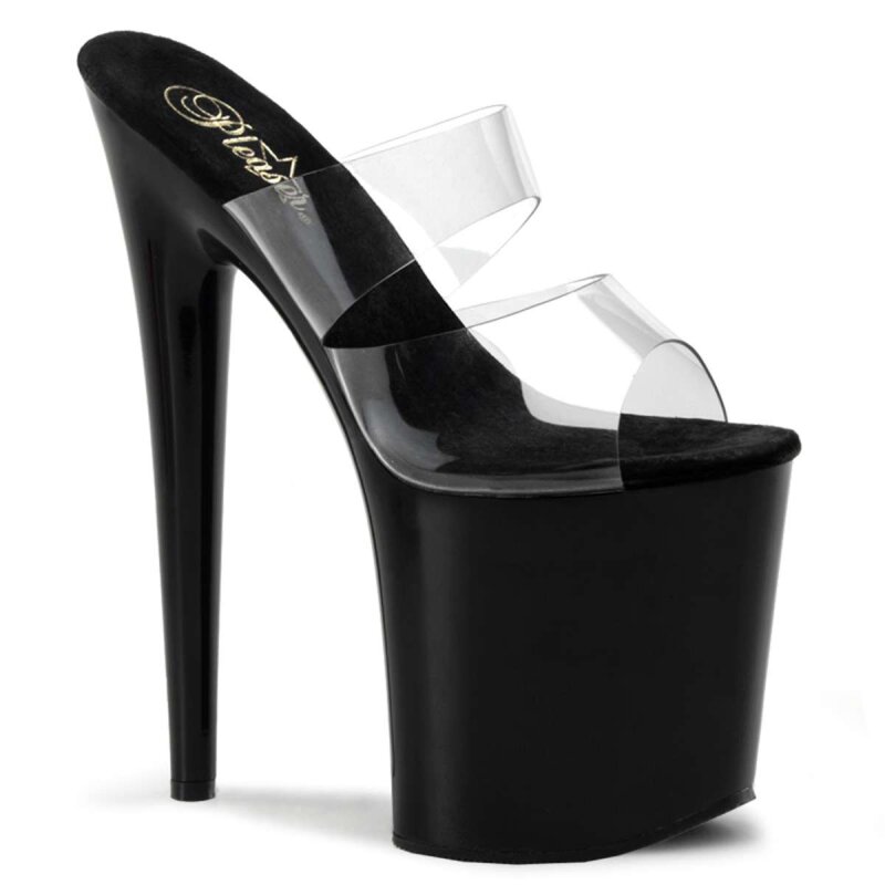 Pleaser Pantolette FLAMINGO-802 Transparent Schwarz