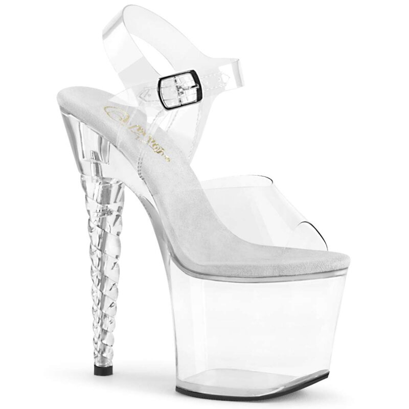 Pleaser Sandalette UNICORN-708 Transparent Silber