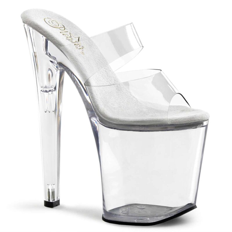 Pleaser Pantolette XTREME-802 Transparent Silber